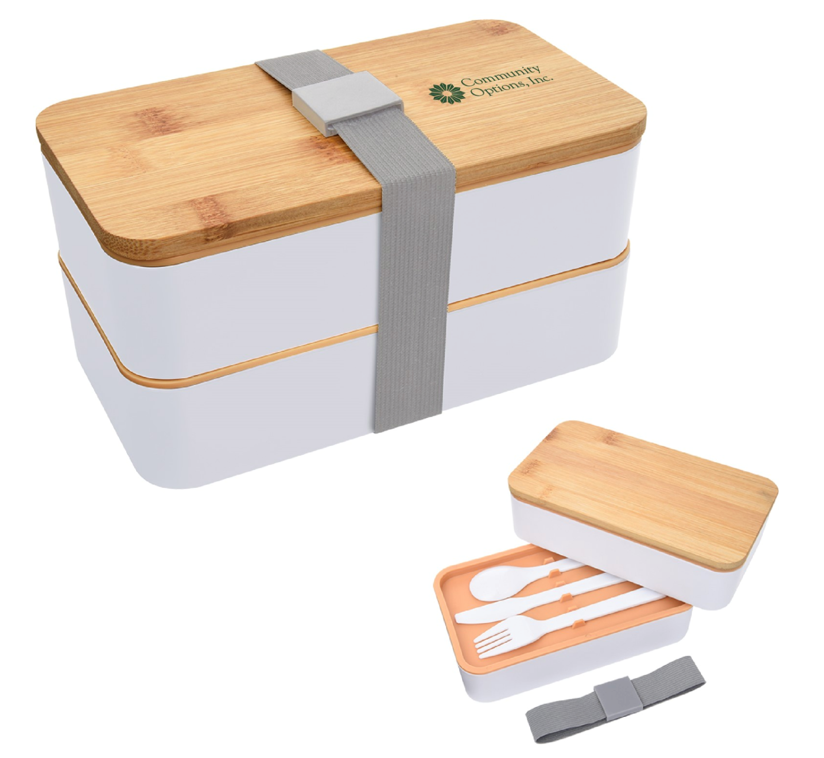Stacking Bento Box With Community Options Logo – Presents of Mind
