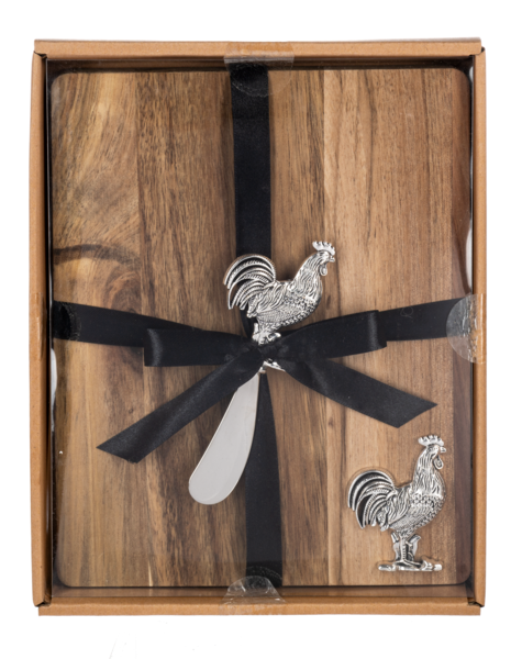 Rooster cheese knife with cutting board – Presents of Mind